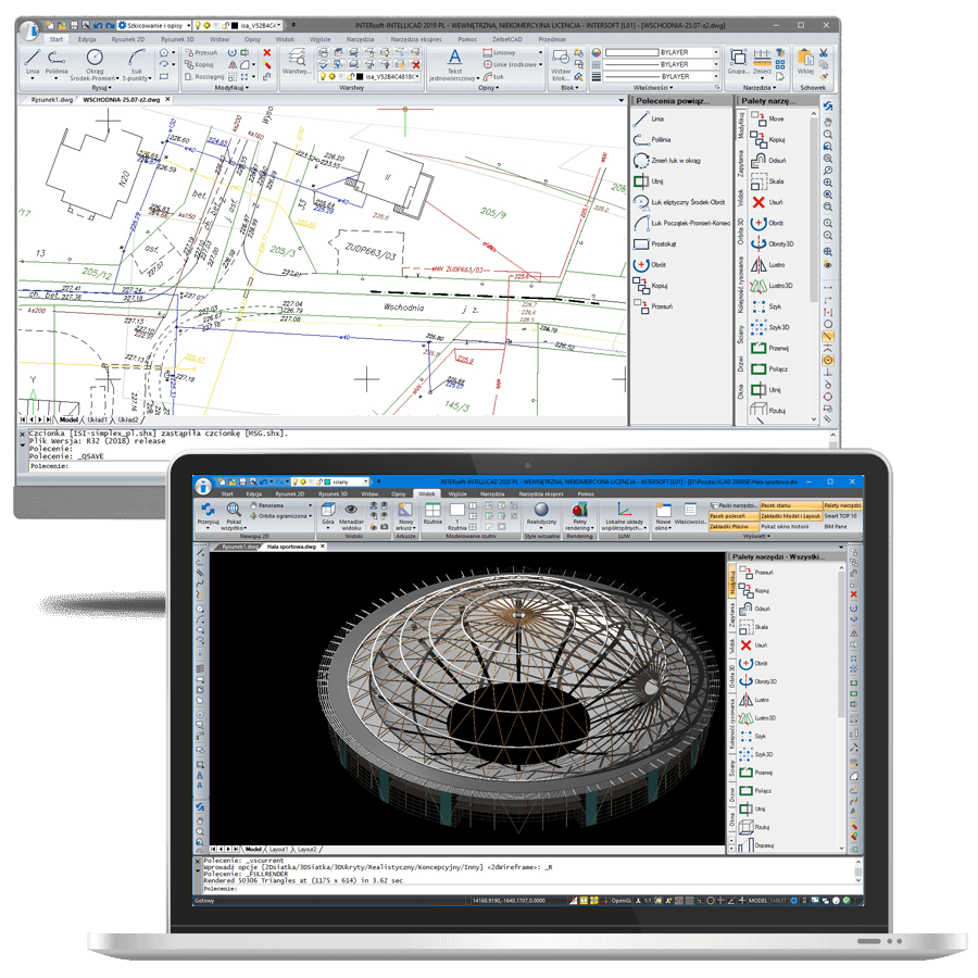 INTERsoft-INTELLICAD program CAD do tworzenia dokumentacji 2D i 3D.