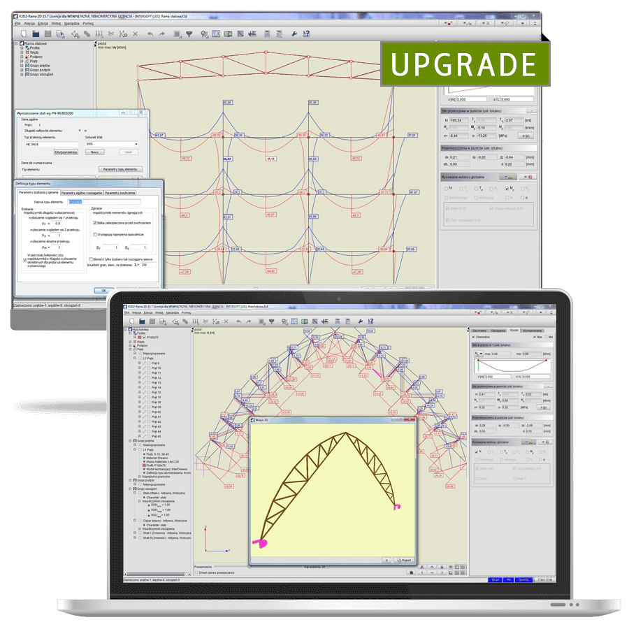 Obliczenia statyczne i wymiarowanie płaskich układów prętowych pozwala ...